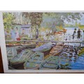 4 FRAMED PRINTS INCLUDING MONET, COUNTRY SCENE AND TWO FLOWER PRINTS