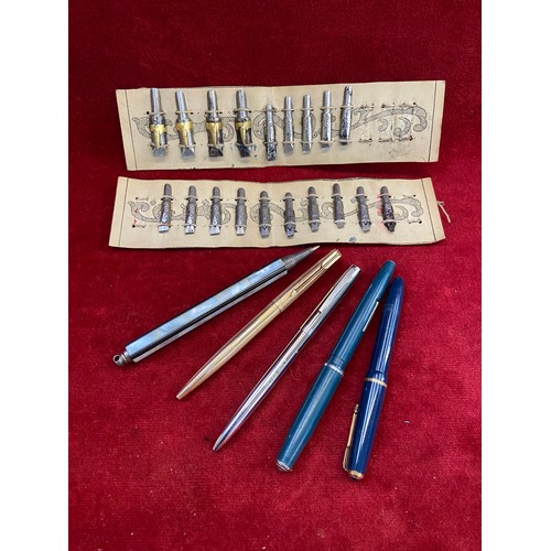 Pen lot - Including 10k Rolled gold parker, ball point pens and two ...