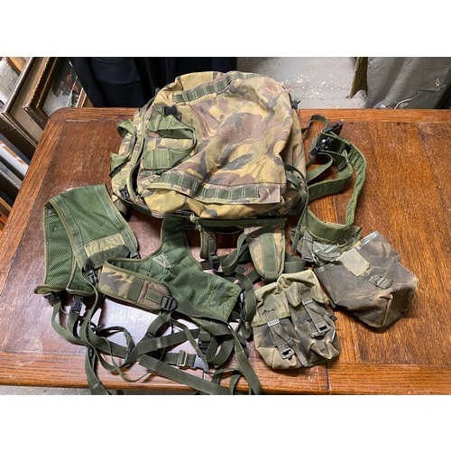 British army DPM bergan, webbing yokes and pouches.