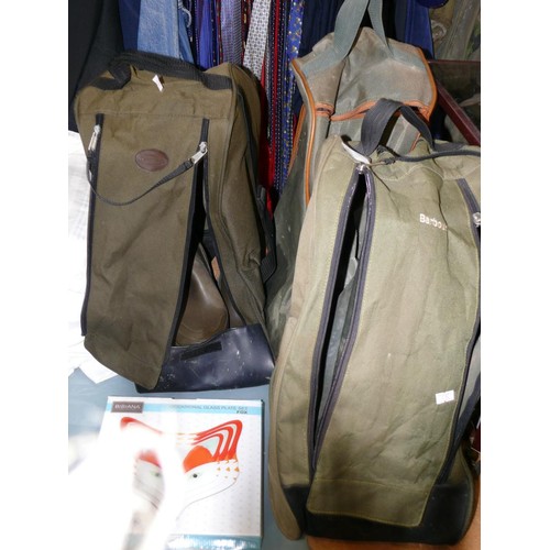 3 VERY NICE BOOT BAGS TO INCLUDE ONE BY BARBOUR ALL WITH CONTENTS OF ...
