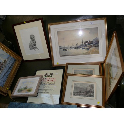 SELECTION OF ORIGINAL ARTWORK AND PRINTS TO INCLUDE A WATERCOLOUR ...