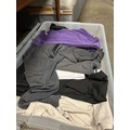 VERY LARGE LIDDED BOX FULL OF CLOTHING