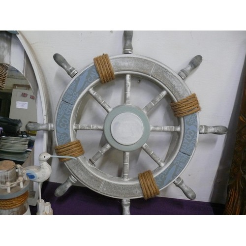5 DECORATIVE ITEMS ON A SEASIDE NAUTICAL THEME, INCLUDING A ROWING BOAT ...