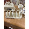 LURPAK BUTTER DISH, TOAST RACK AND 2 EGG CUPS