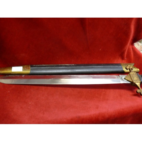 WELL MADE COPY OF ROMAN SWORD WITH BRONZE HILT AND NICELY MADE SCABARD ...
