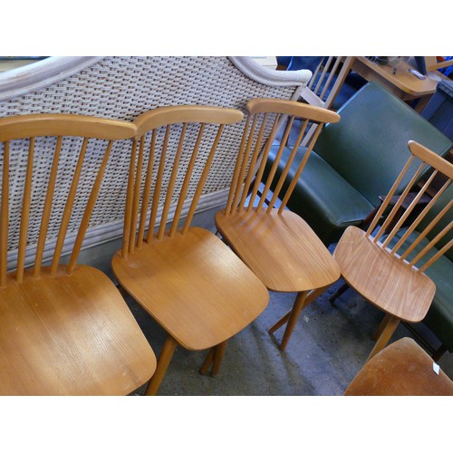 SET OF 4 MID CENTURY ERCOL STYLE KITCHEN DINING CHAIRS IN BLONDE WOOD
