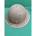 WW2 Brodie MKII Police tin helmet, dated 1938 on the chinstrap clasp ...