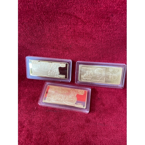 Coins - Banknotes of Great Britain Ingot coin set. 6x Gold plated ...