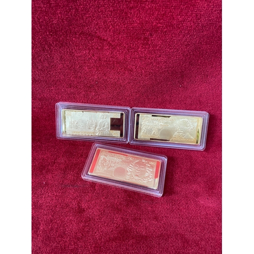 Coins - Banknotes of Great Britain Ingot coin set. 6x Gold plated ...