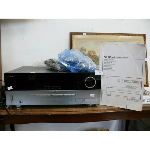 HARMAN/KARDON AVR 340 AUDIO/VIDEO RECEIVER WITH REMOTE CONTROL, CABLES ...
