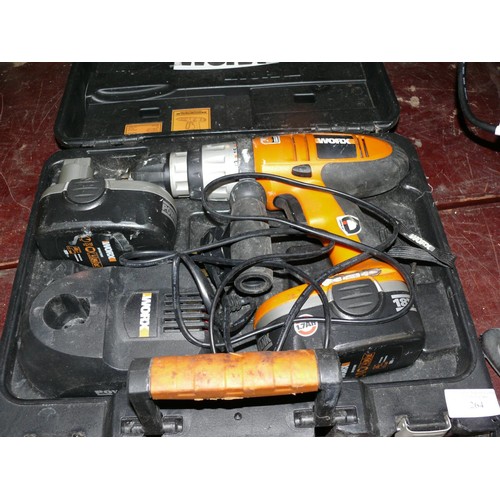 CASED WORKZONE MEGATORQUE 18V DRILL WITH BATTERY AND CHARGER