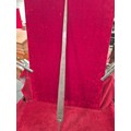 An antique blade probably from a basket hilt sword with three fuller ...