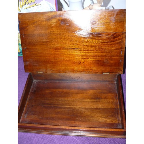 WOODEN ANTIQUE DESK TOP CAMPAIGN WRITING STAND