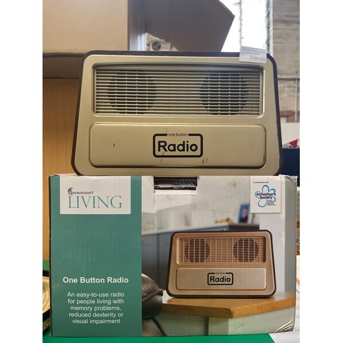 ONE BUTTON RADIO WITH ORIGINAL BOX AN EASY TO USE RADIO FOR PEOPLE ...