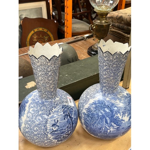 Pair of large blue & white vases by James Kent, Fenton Staffs, Old ...