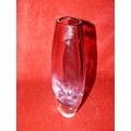 Very heavy large purple Sommerso art glass vase with bubble inclusions ...