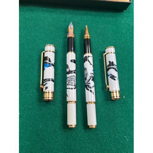 A Pierre Farber 2 pen set inc a fountain pen with iridium point nib and ...