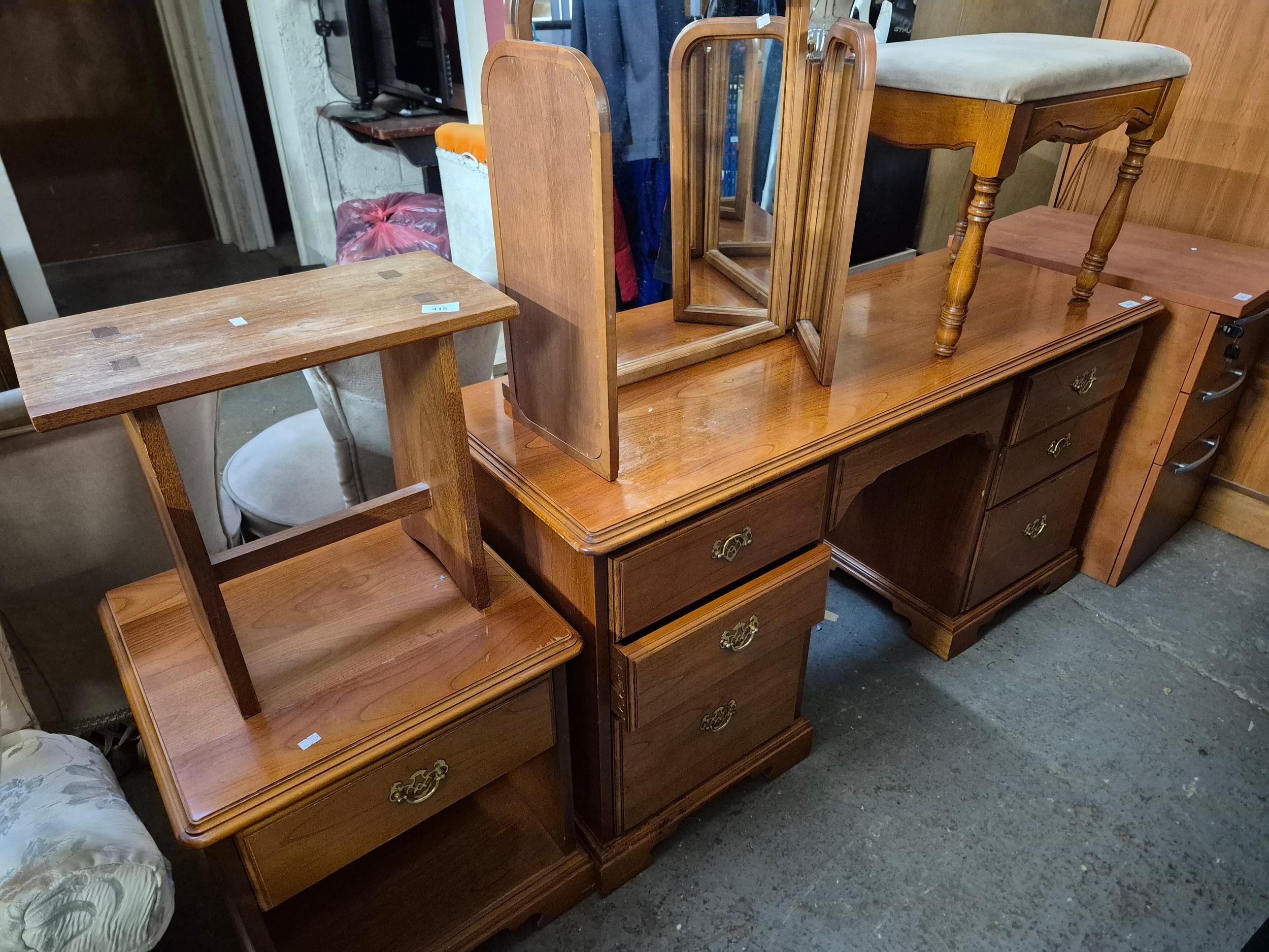 Younger furniture 6 drawer dressing table with stool triple mirror and ...