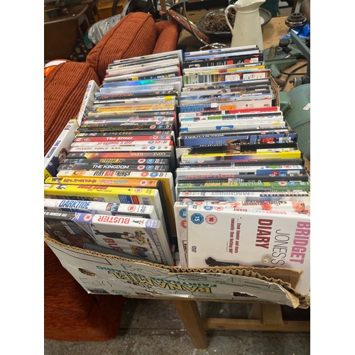 Large box of DVD's to include The Hunger Games, Mama Mia, Fast and the ...