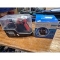 Black & Decker Pivot driver in case and a Hurricane 1 electric air pump