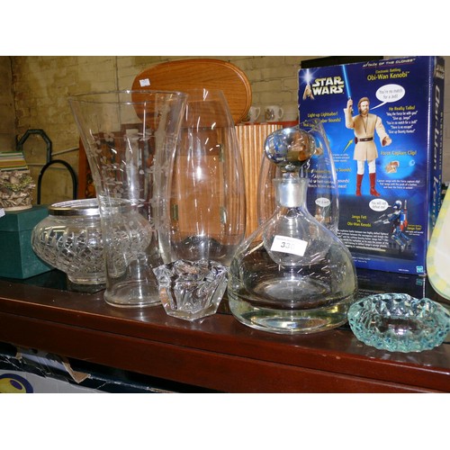 Collection of glassware to include Stuart crystal rose bowl, decanter ...