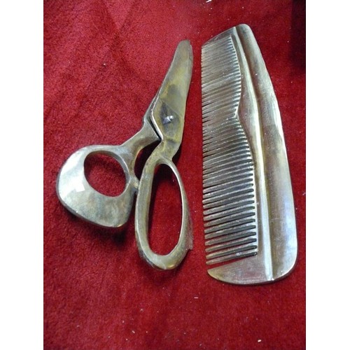 Superb barbers shop display oversized scissors and comb. Heavily made ...