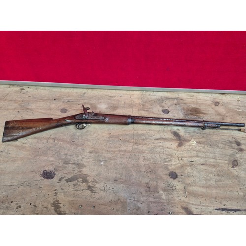 Victorian smoothbore percussion cap musket, muzzle loading two band ...