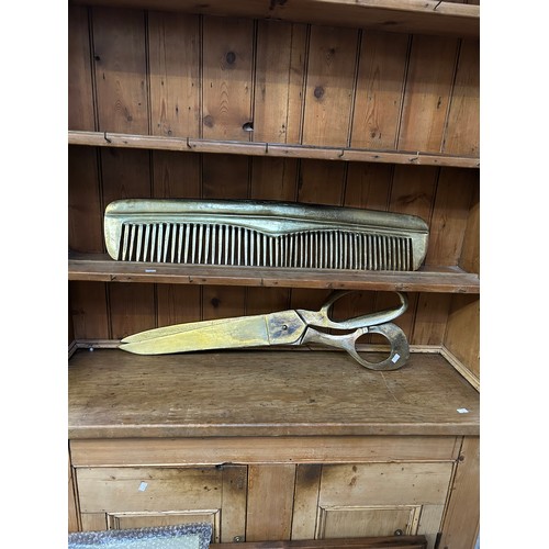 Superb barbers shop display oversized scissors and comb. Heavily made ...