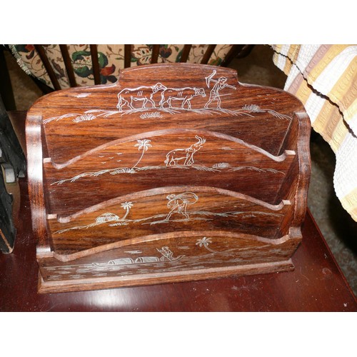 2 wooden letter racks