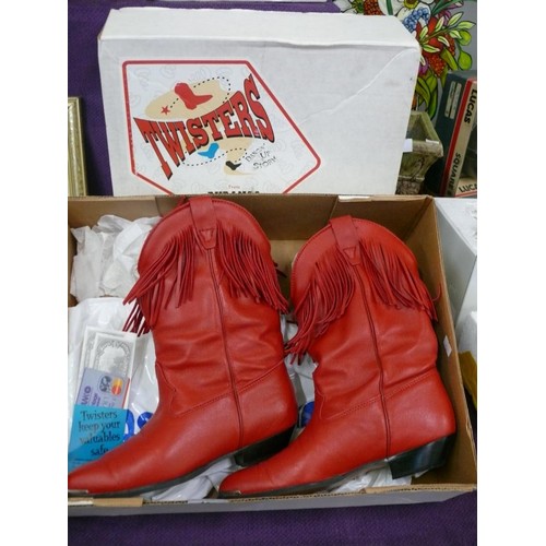 Pair of red leather cowboy boots Twisters from Durango Boot size 6.5, boxed