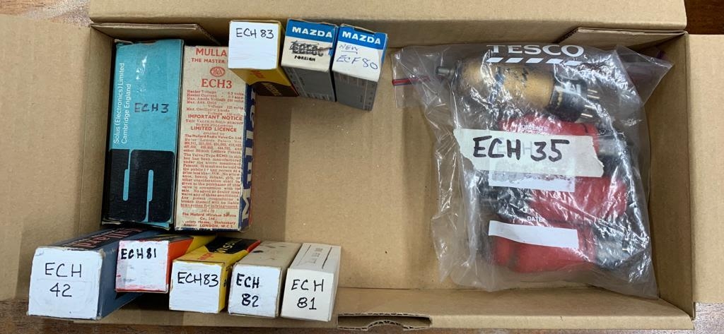 A box containing 14 x ECH 35,3,80,81,82,and 42 valves
