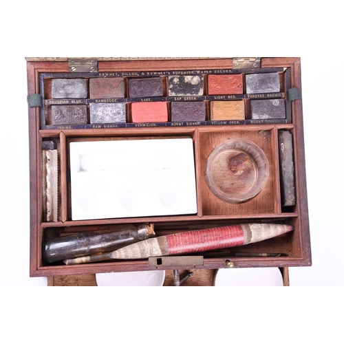 An early Victorian mahogany atrists box, G. Rowney & Co, 51 Rathbone ...
