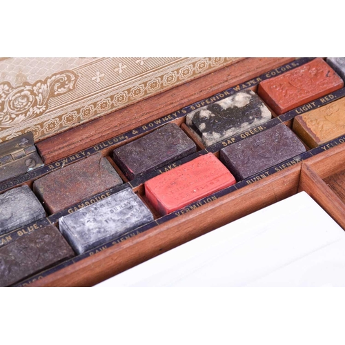 An early Victorian mahogany atrists box, G. Rowney & Co, 51 Rathbone ...