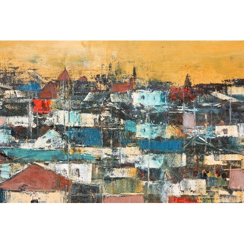Jehan Chan (1937-2011) Malaysian, 'Roof Tops', oil on panel, signed to ...