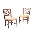 Pair of E. W. Godwin Anglo Japanese style walnut bedroom chairs with ...