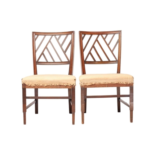 Pair of E. W. Godwin Anglo Japanese style walnut bedroom chairs with ...