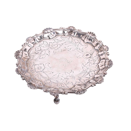 A George III silver waiter, by Richard Rugg, London 1764, of circular ...