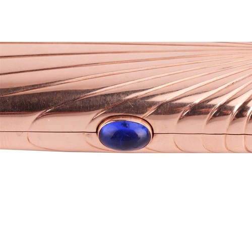 A large Russian cigarette case, of rectangular form with rounded ...