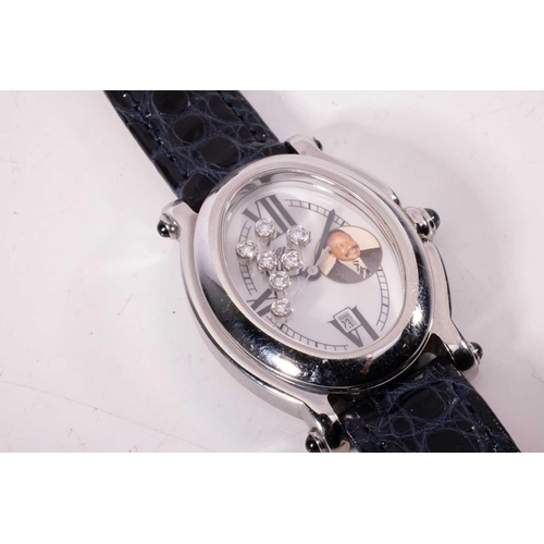 A Chopard Happy Sport Oval Stainless Steel Wristwatch Model: 8937 ...