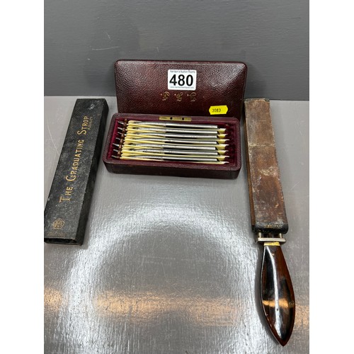 Razor seven day set Atkinson brothers Sheffield c1880/1920