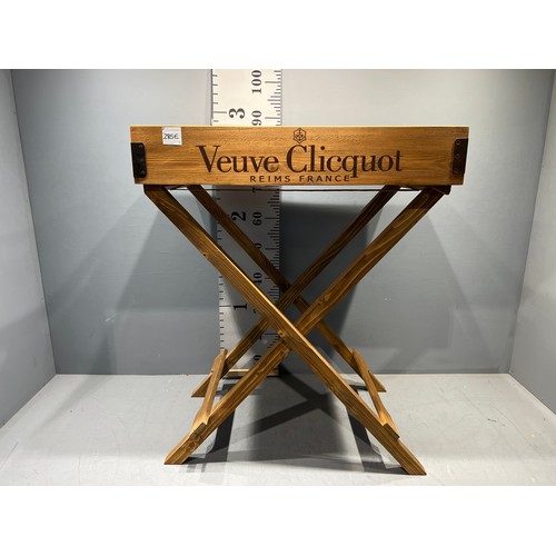 Dom Perignon wood champagne tray on stand