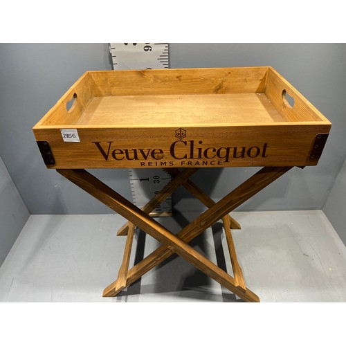 Dom Perignon wood champagne tray on stand