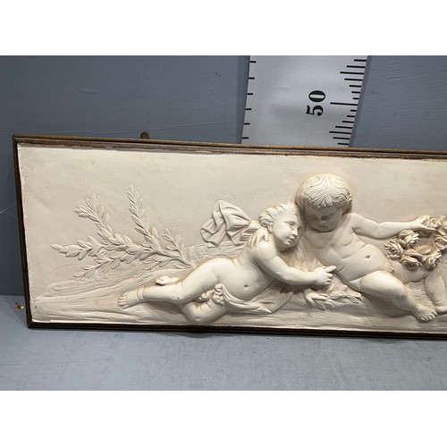 Large cherub wall plaque. 4ft x 15"