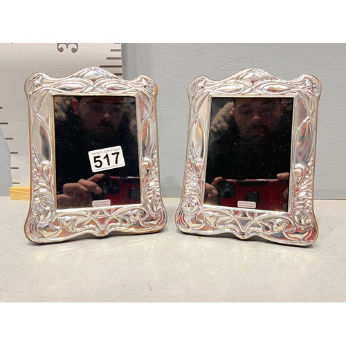 Pair silver photo frames