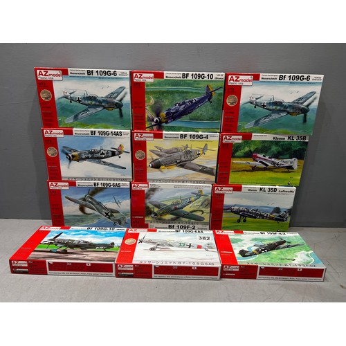 12 AZ model, airplane kits all boxed