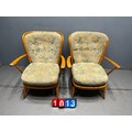 Pair of ercol Windsor fireside chairs webbing a/f see pics