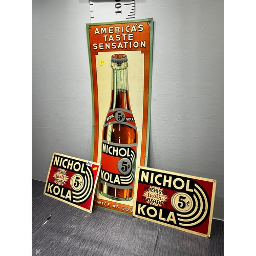 1 Large + 2 small nichol kola signs
