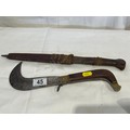 19th Century whitby spa hook/ thatchers knife + 1 other vintage knife ...