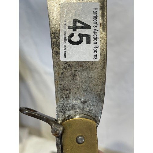 19th Century whitby spa hook/ thatchers knife + 1 other vintage knife ...
