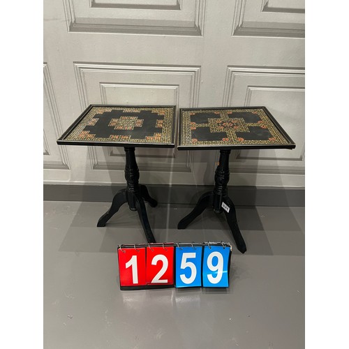 Pair of 'Stanley bray' Nigerian goat skin leather side tables